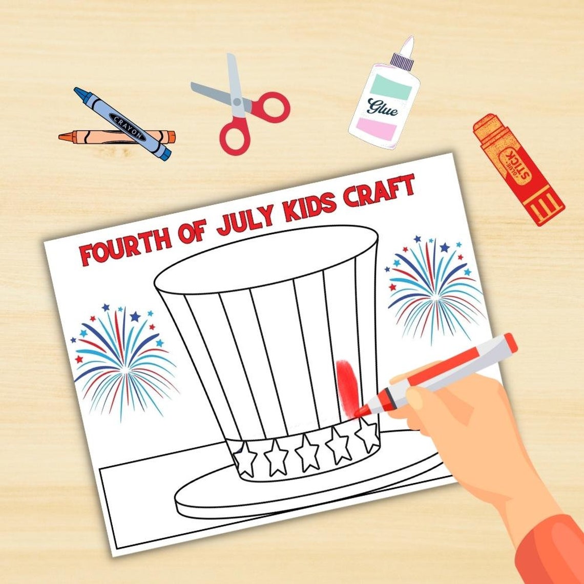 Uncle Sam Hat Printable Craft for 4th of July Independence Day ...