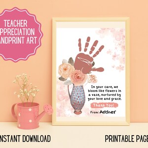 Teacher Appreciation Handprint Art | DIY Teacher Gift | End of Year ...