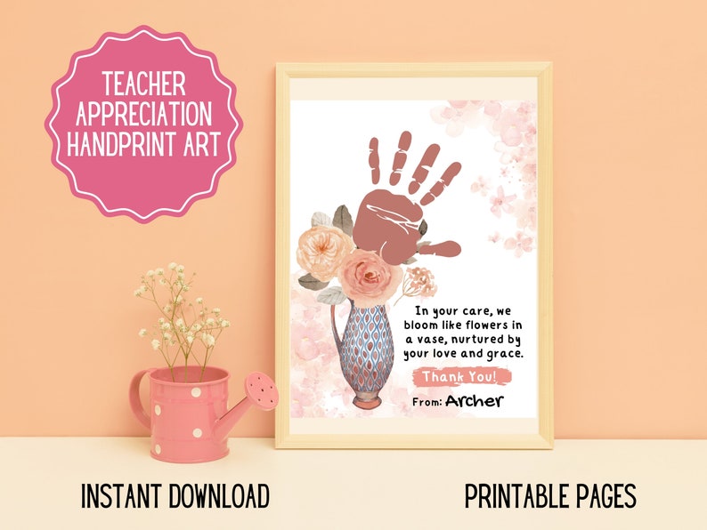 Teacher Appreciation Handprint Art | DIY Teacher Gift | End of Year ...