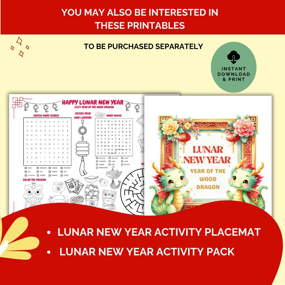 Printable Red Envelopes for Lunar New Year, 2025 Year of the Wood Snake ...
