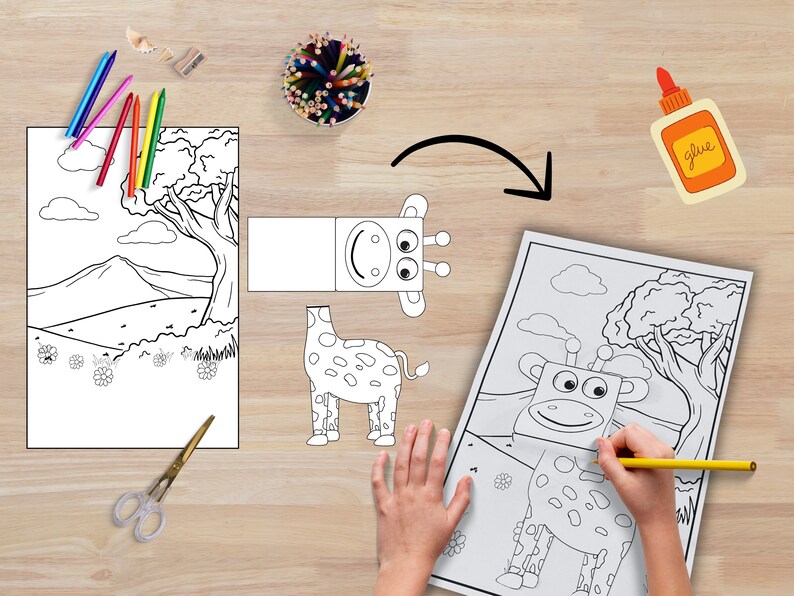 10 Safari Animals Craft Printable, Fun DIY Crafts for Kids, Cut and ...