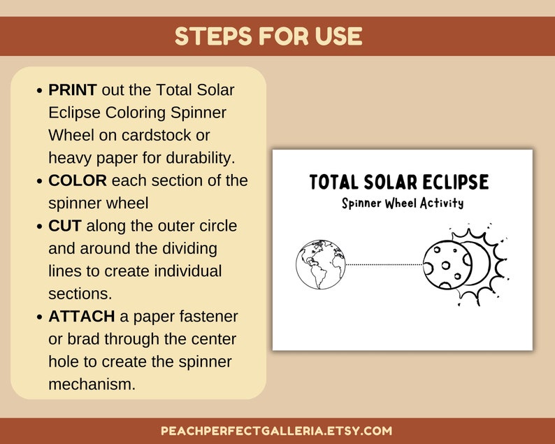 Total Solar Eclipse Coloring Spinner Wheel Printable, Solar Eclipse ...