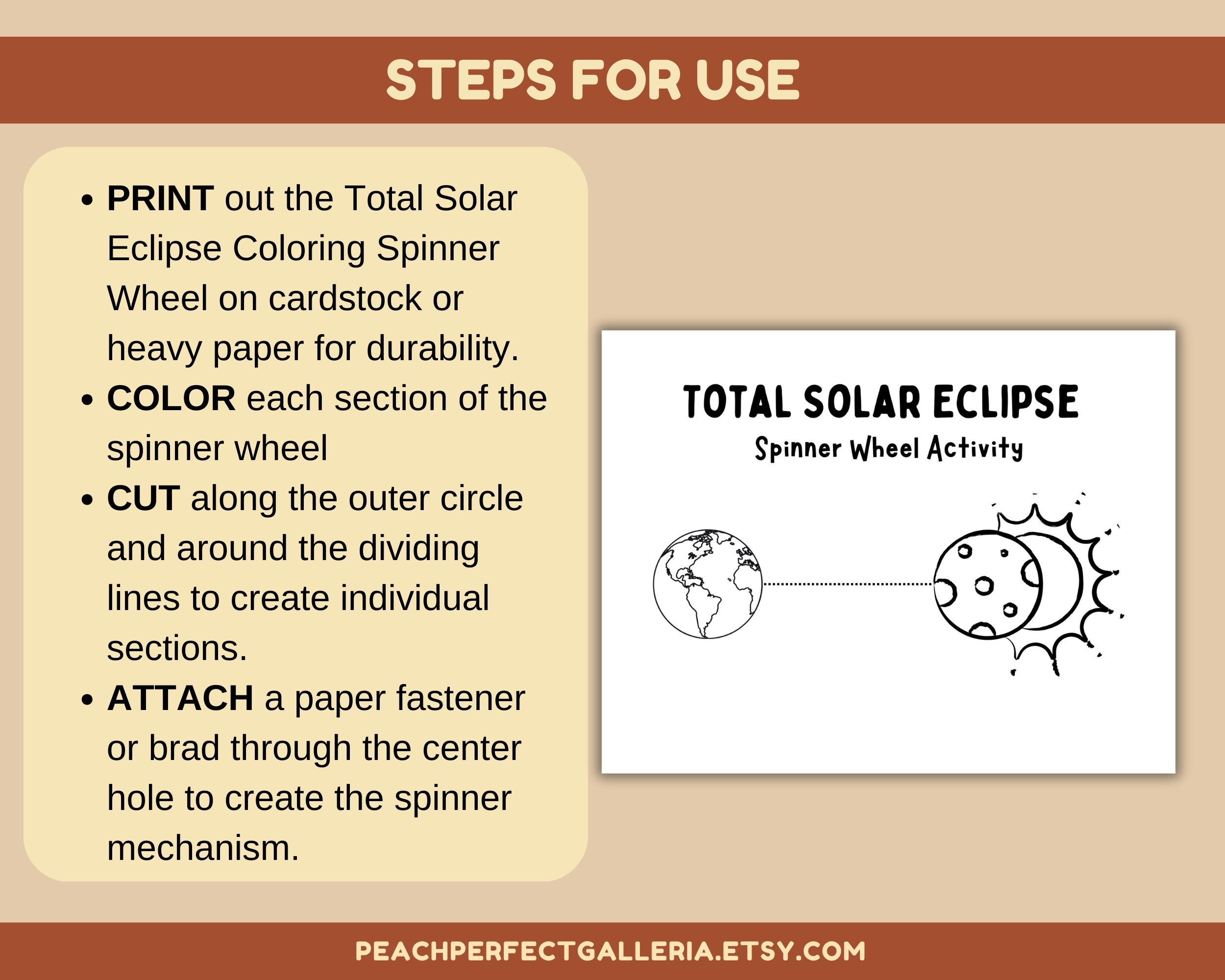 Total Solar Eclipse Coloring Spinner Wheel Printable, Solar Eclipse ...
