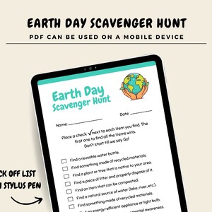 Earth Day Nature Scavenger Hunt, Outdoor Treasure Hunt Printable, Kids ...