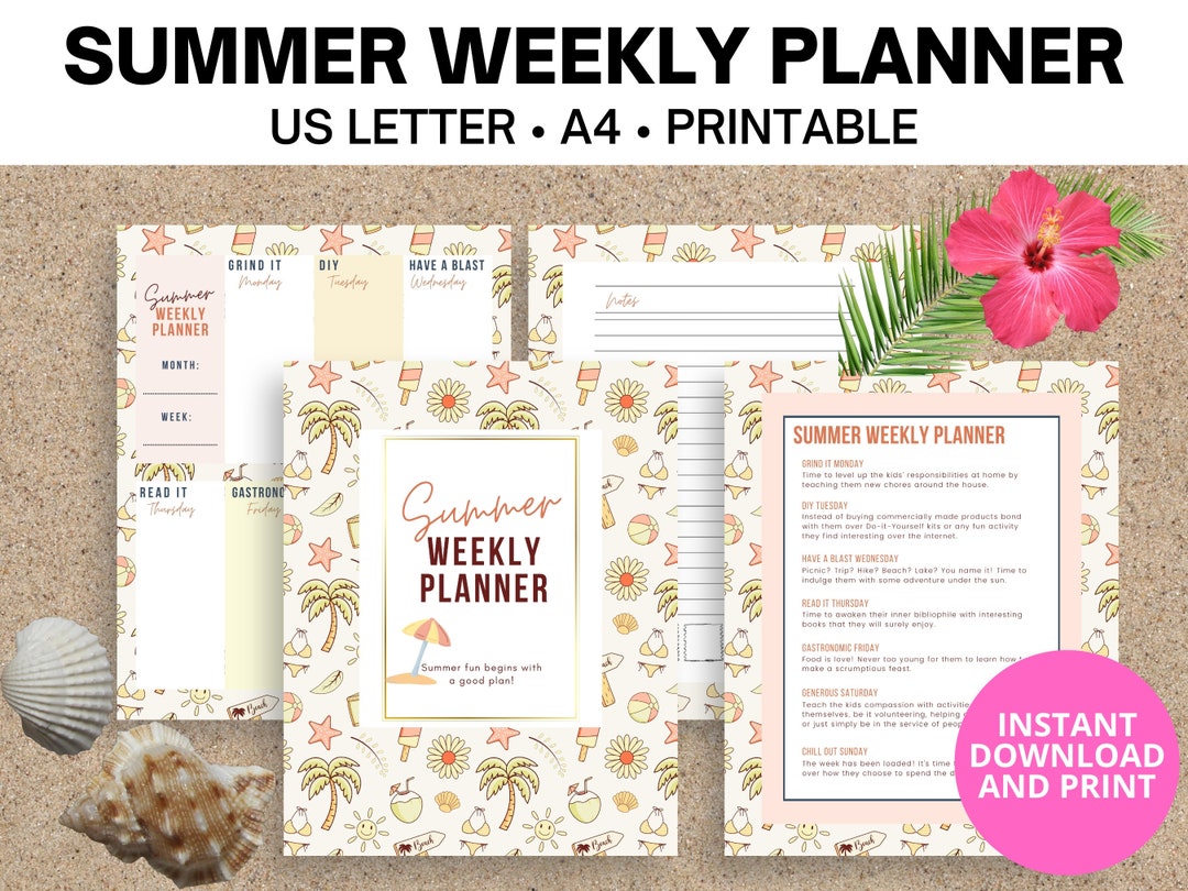 Summer Weekly Planner | Kids Activities | Family Calendar | Summer ...