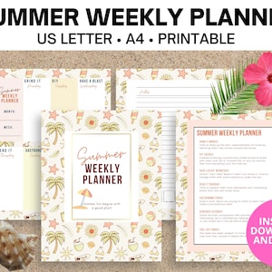 Summer Weekly Planner Kids Activities Family Calendar - Etsy