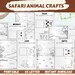 10 Safari Animals Craft Printable, Fun DIY Crafts for Kids, Cut and ...