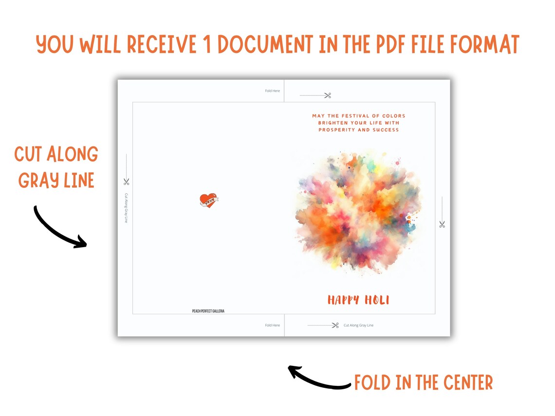 Printable Holi Card, Holi Invitation Card, Hindu Festival of Colors ...