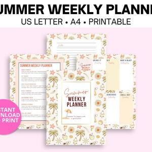 Summer Weekly Planner Kids Activities Family Calendar - Etsy