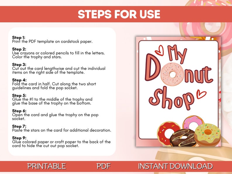 My Donut Shop Pretend Play Printable - Kids Dramatic Play Set for Home ...