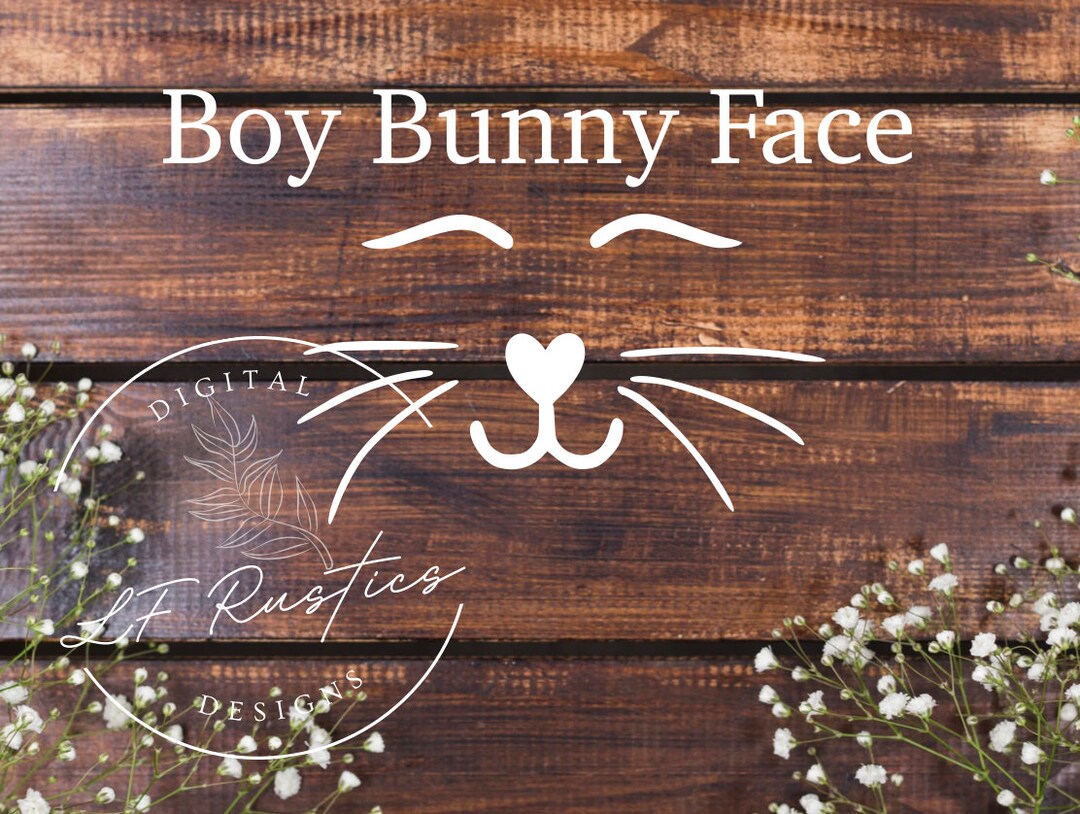 Boy Bunny Face SVG Digital File - Etsy