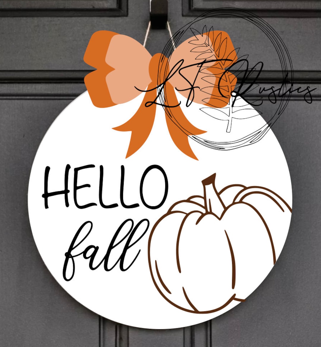 Hello Fall Door Hanger SVG Digital File - Etsy