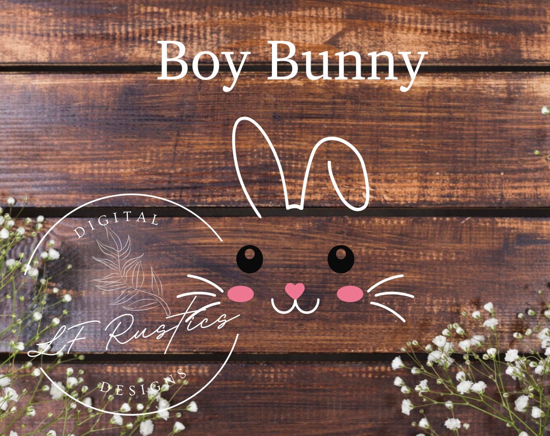 Boy Bunny Face SVG Digital File - Etsy