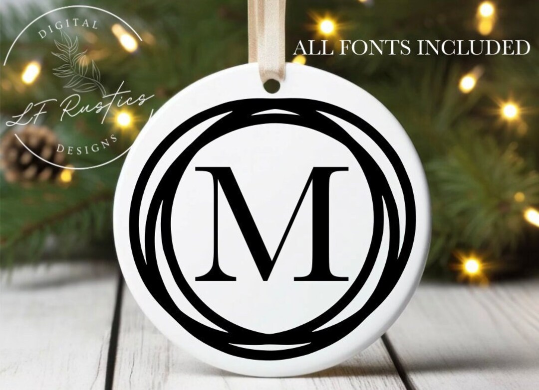 Monogram Circle Bold Font Ornament SVG Digital File - Etsy