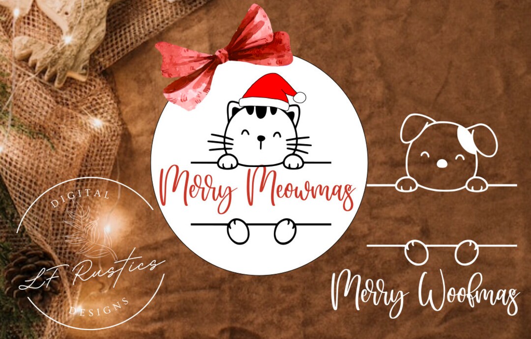 Merry Meowmas Merry Woofmas SVG Digital File - Etsy