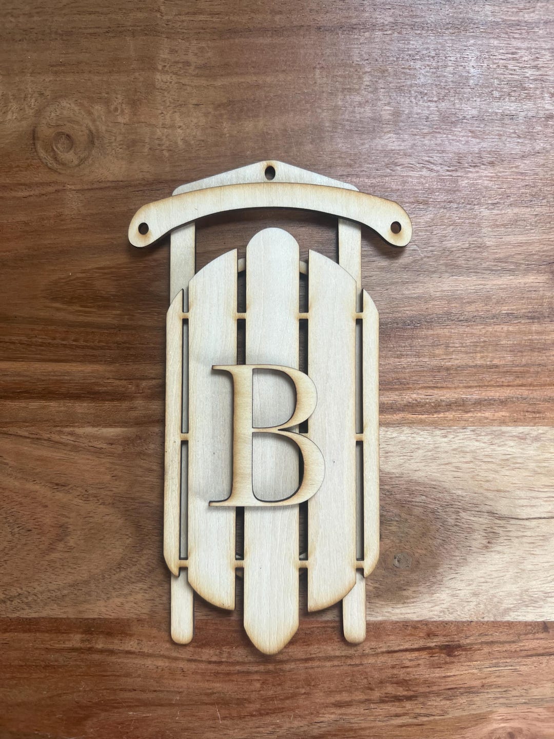 DIY Monogram Sled Kit: Laser Cut Wood Christmas Ornament - Etsy
