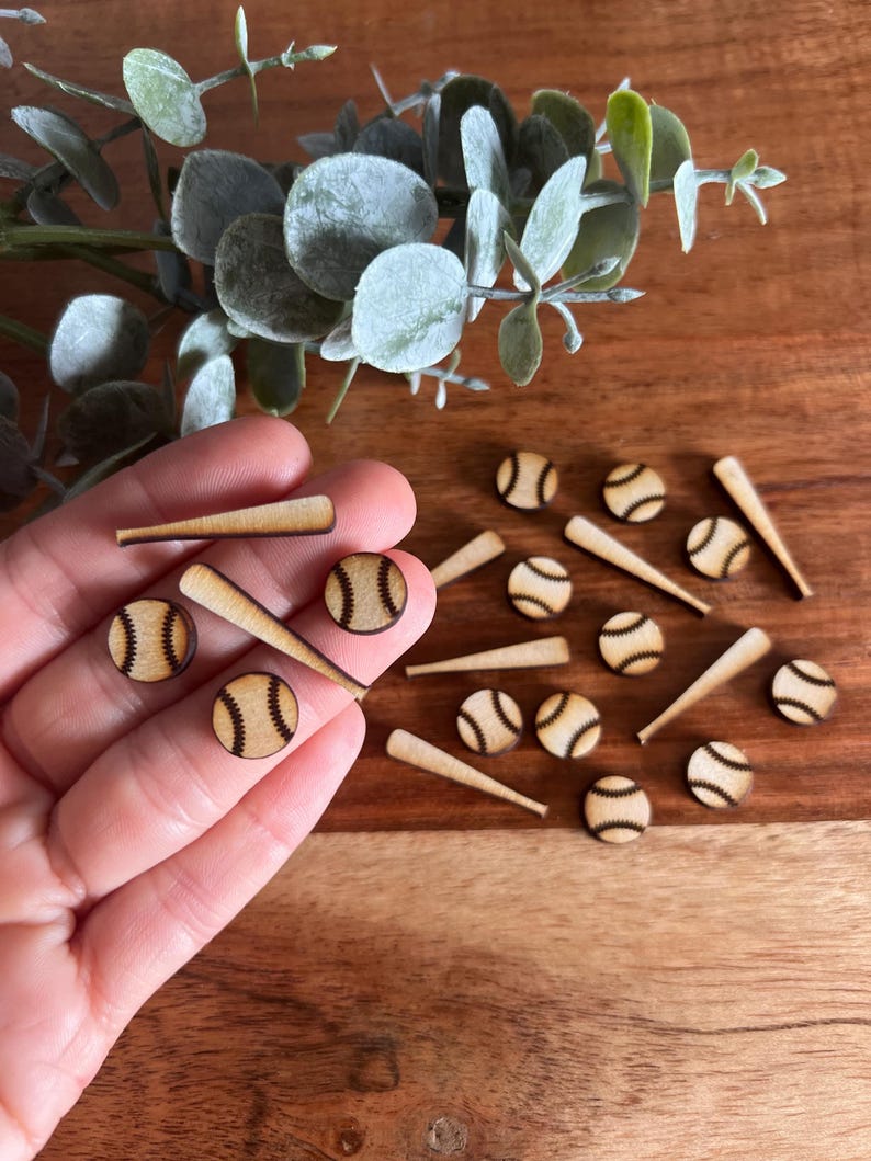 Tiny Wood Baseball Cutouts: DIY Dollhouse Crafts (30-40 Pieces, 1/2 ...