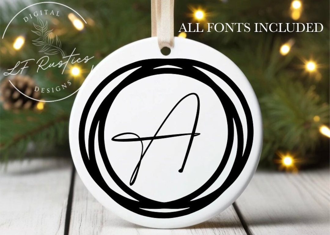 Monogram Circle Script Font Ornament SVG Digital File - Etsy