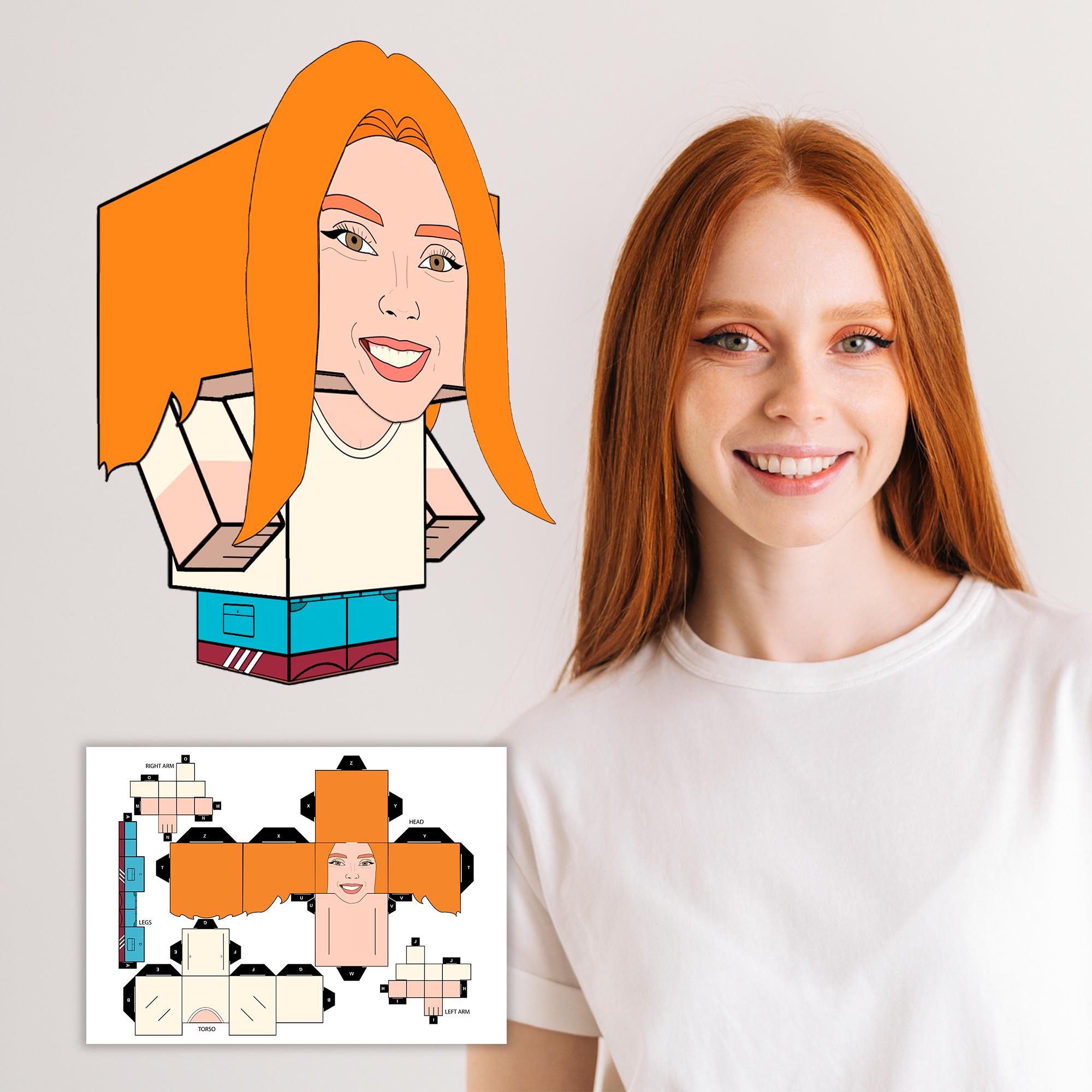 Custom Papercraft Human Figure, Custom Illustration, Personalized ...