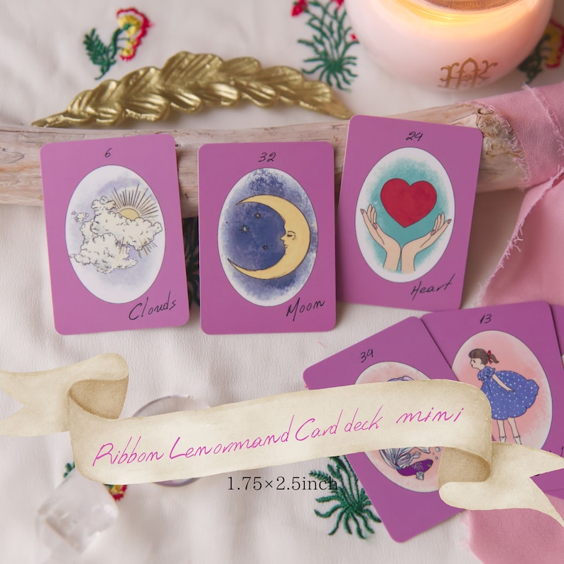 Ribbon Lenormand Deck Minisize, Lenormand Cards, Oracle Cards, Halfsize ...
