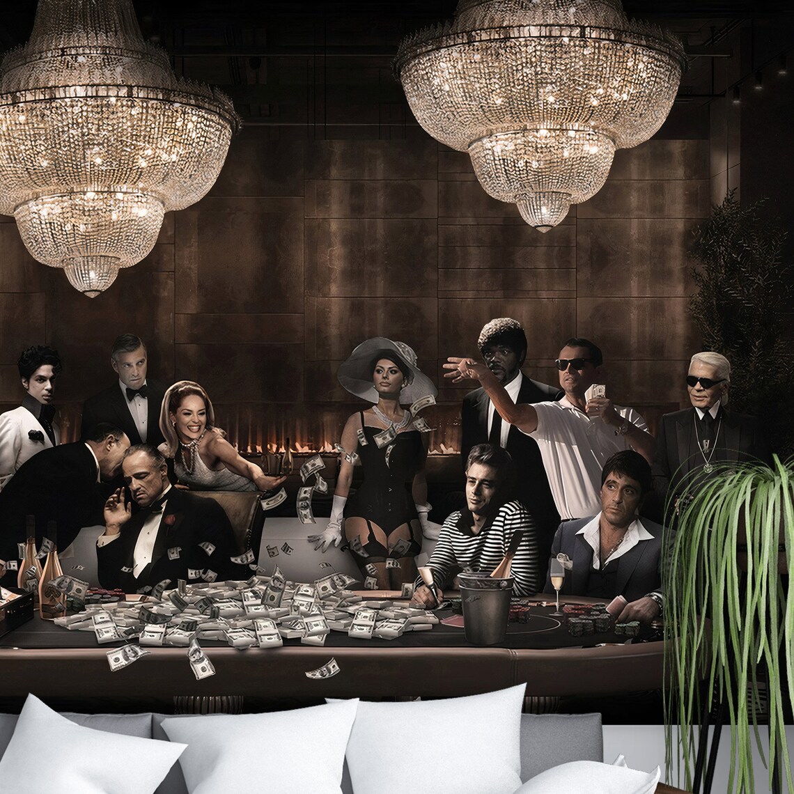 Top Iconic Movie Stars Canvas Wall Art Print Godfather and Pulp Fiction ...