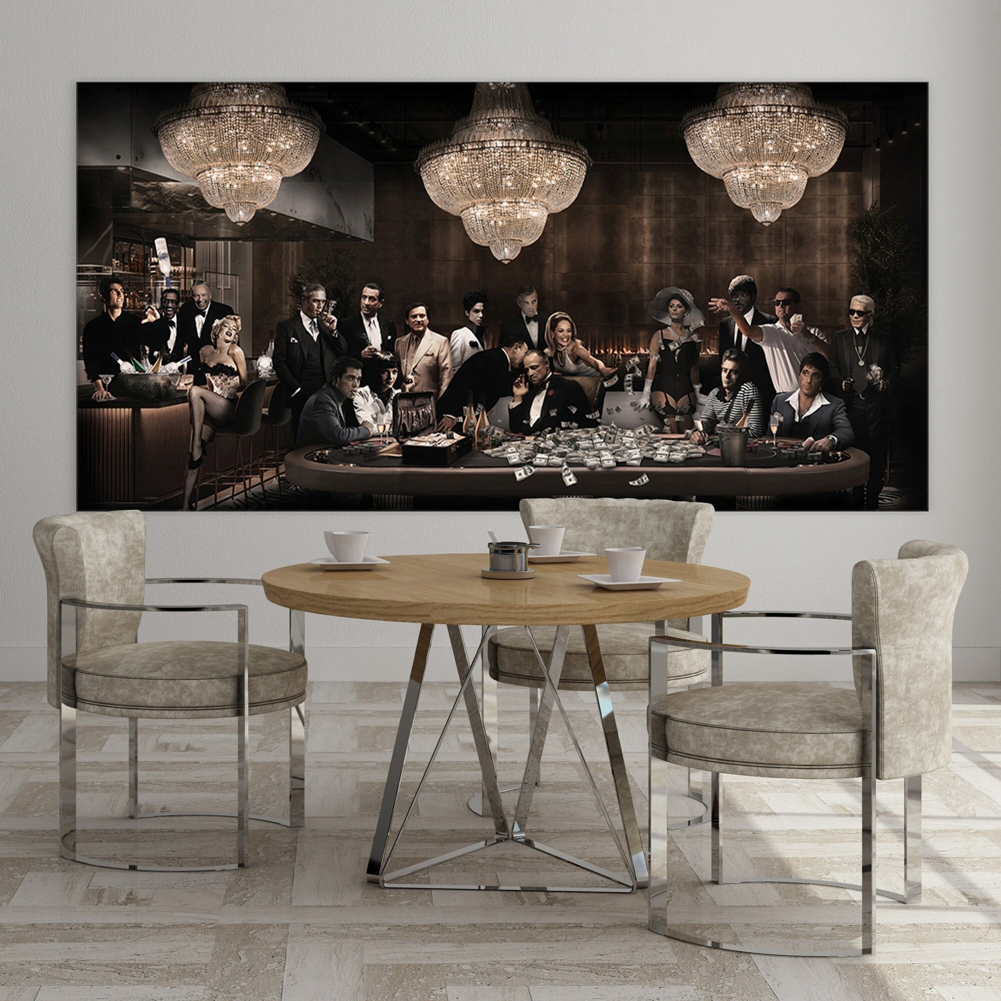 Top Iconic Movie Stars Canvas Wall Art Print Godfather and Pulp Fiction ...