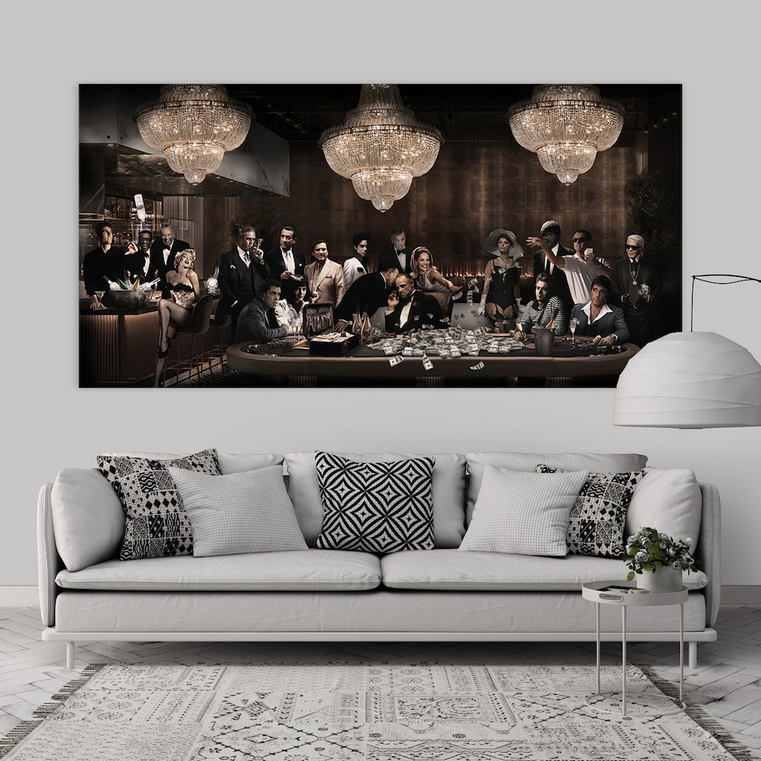 Top Iconic Movie Stars Canvas Wall Art Print Godfather and Pulp Fiction ...