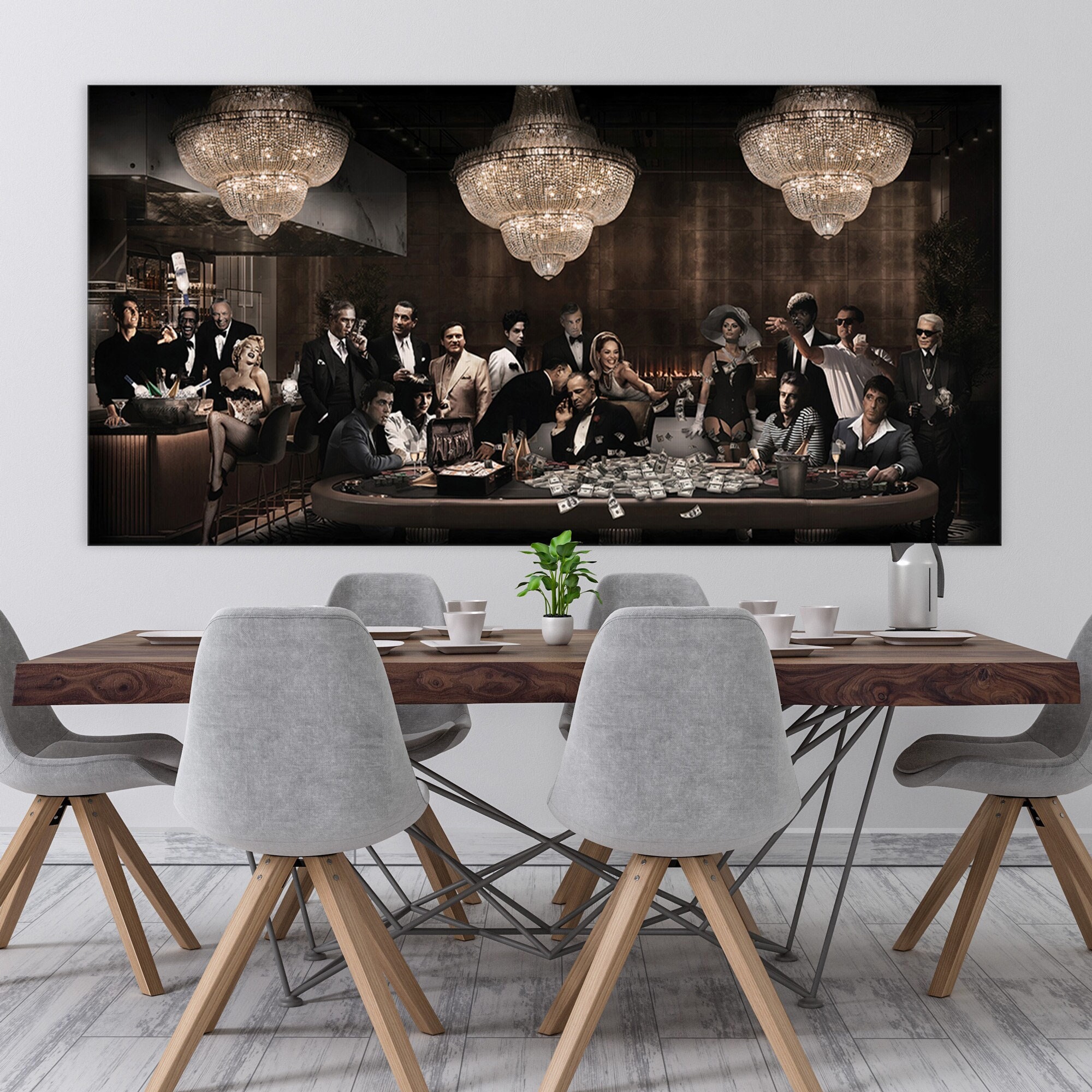 Top Iconic Movie Stars Canvas Wall Art Print Godfather and Pulp Fiction ...