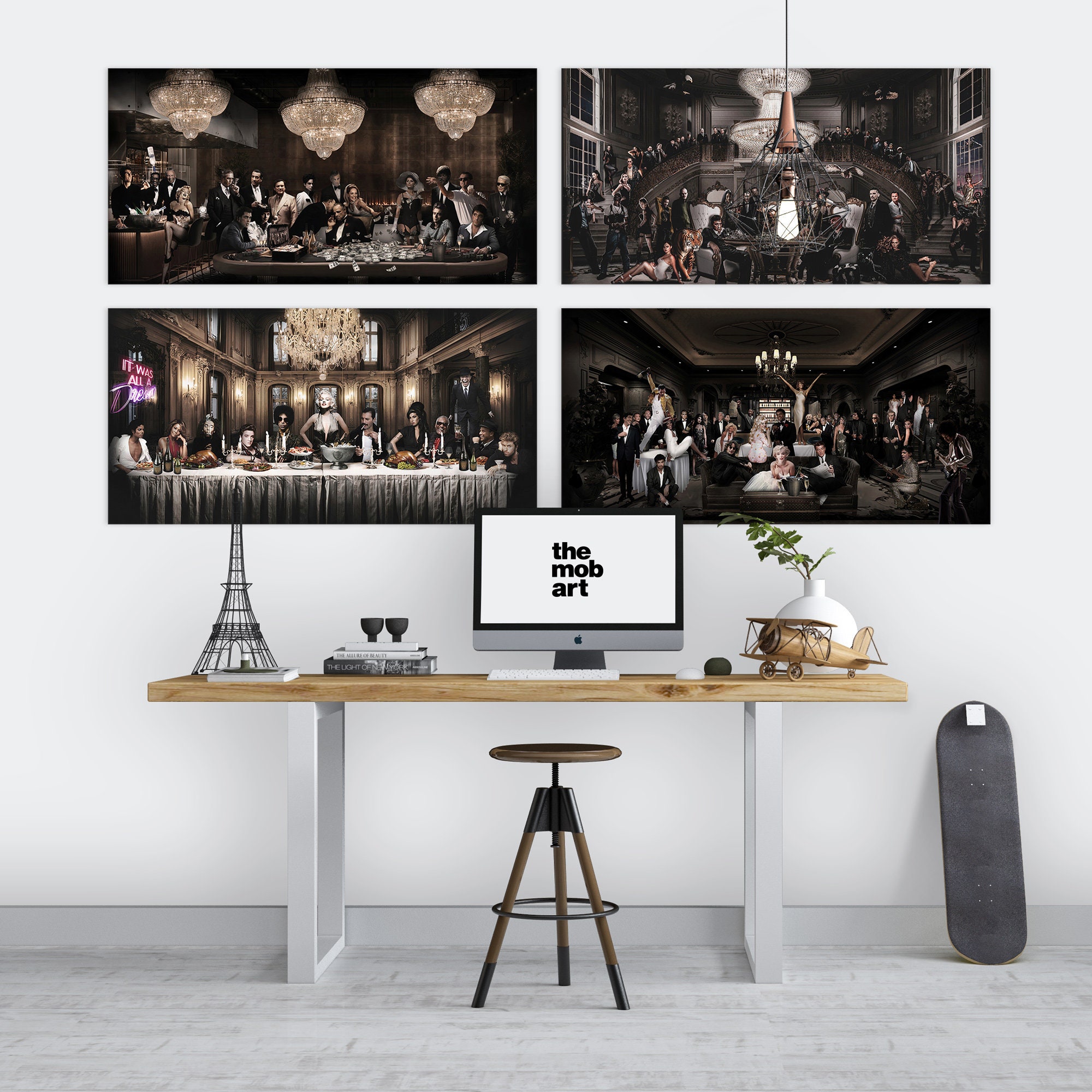 Top Iconic Movie Stars Canvas Wall Art Print Godfather and Pulp Fiction ...