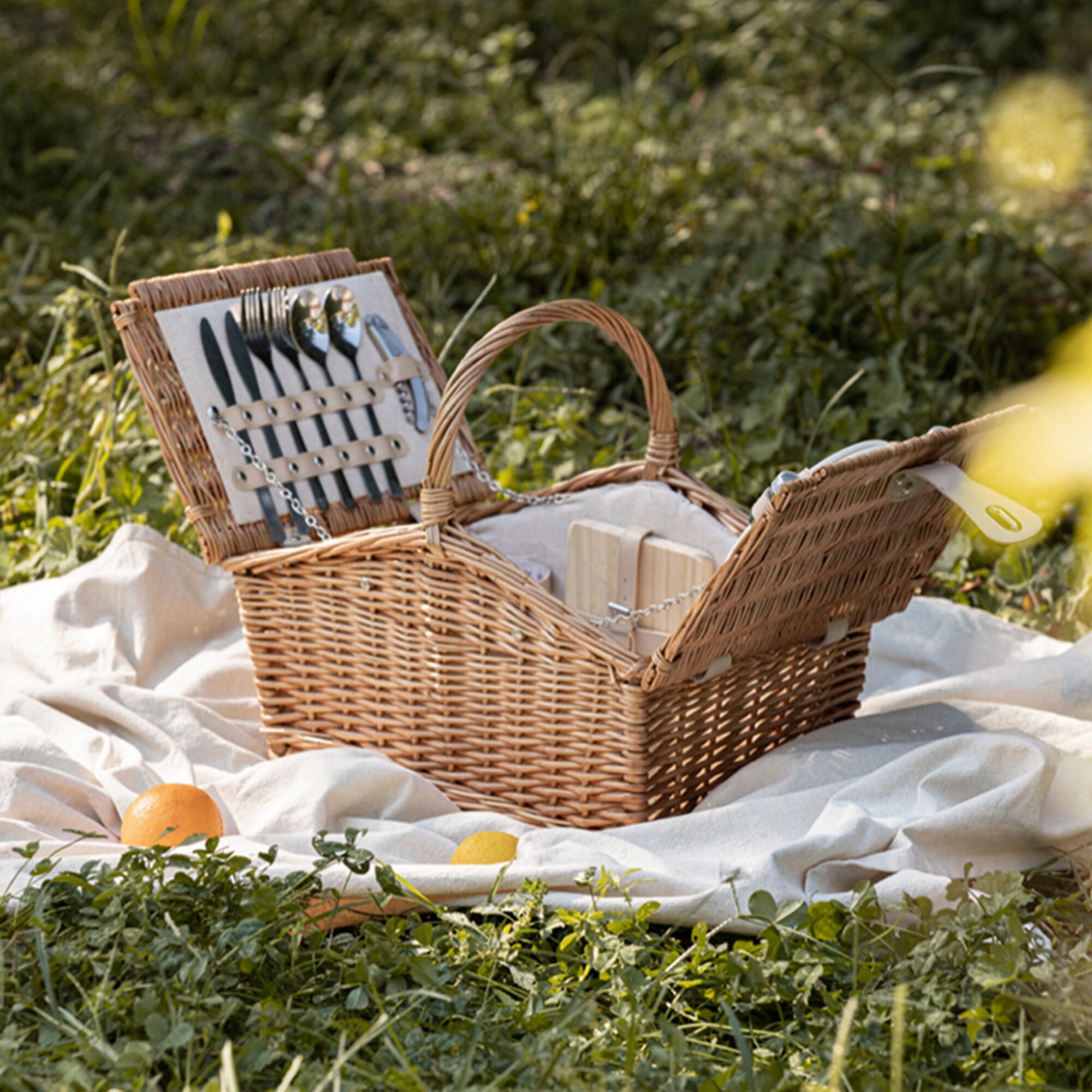 Wicker Picnic Basketcamping Basketpicnic Basket With - Etsy