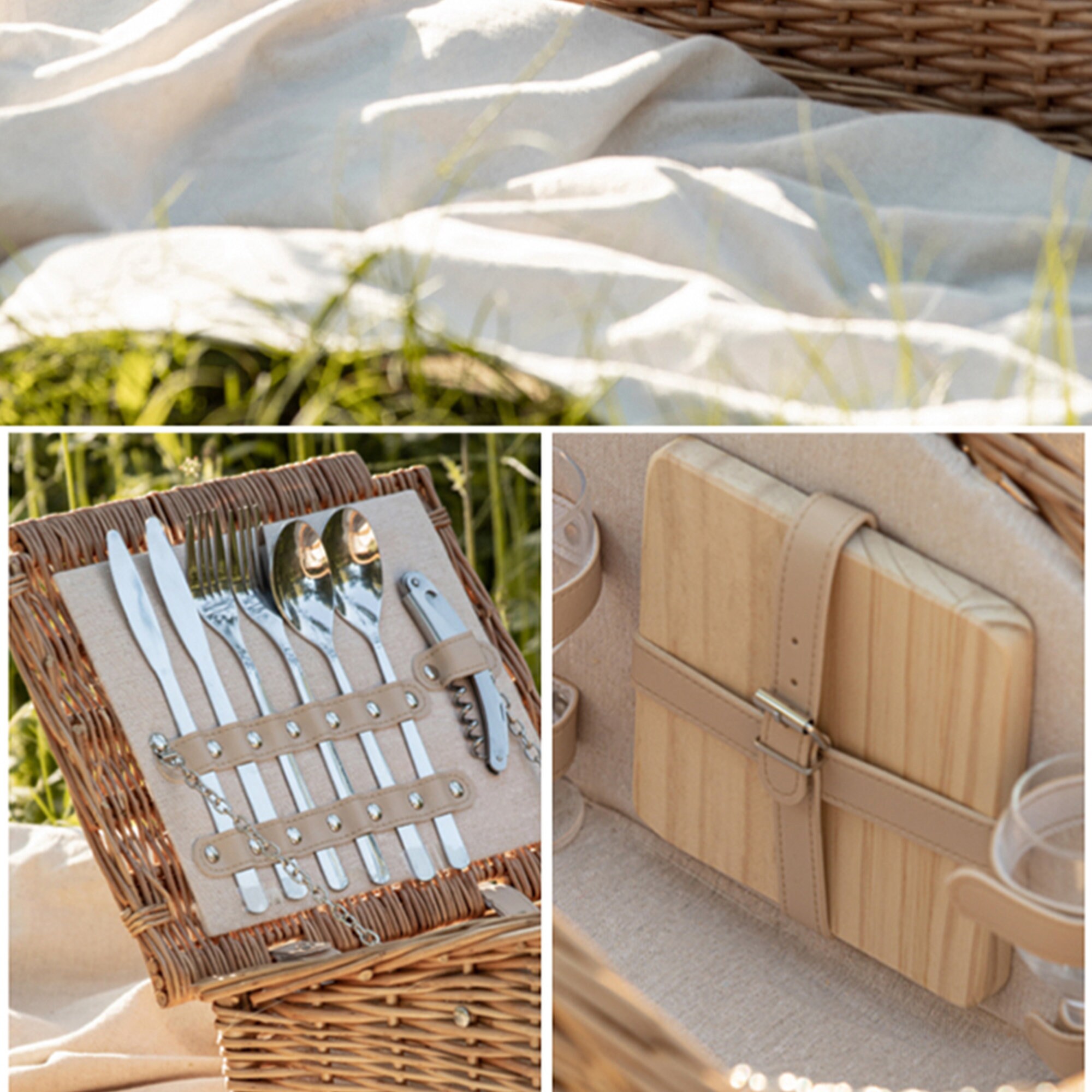 Wicker Picnic Basketcamping Basketpicnic Basket With - Etsy