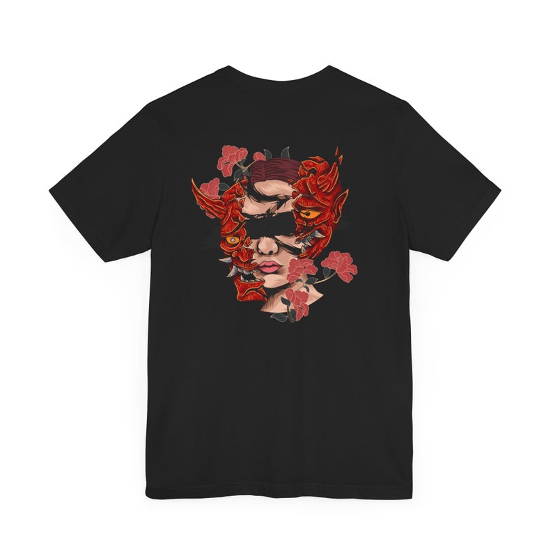 Oni Mask Girl Streetwear Shirt, Subtle Anime Manga Tee, Otaku Weeb T ...
