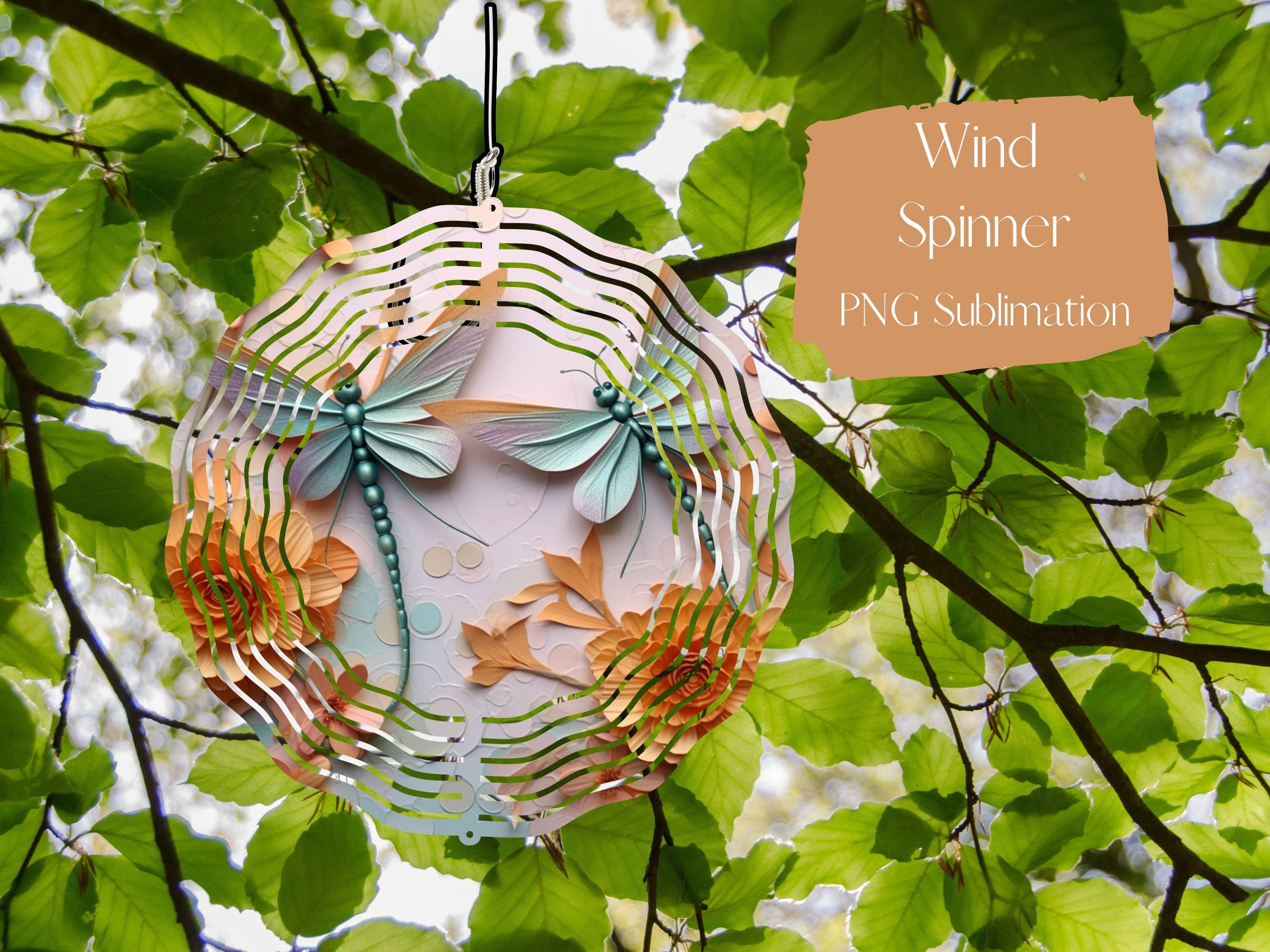 Dragonfly Wind Spinner Sublimation Design Template, Wind Spinner SVG ...