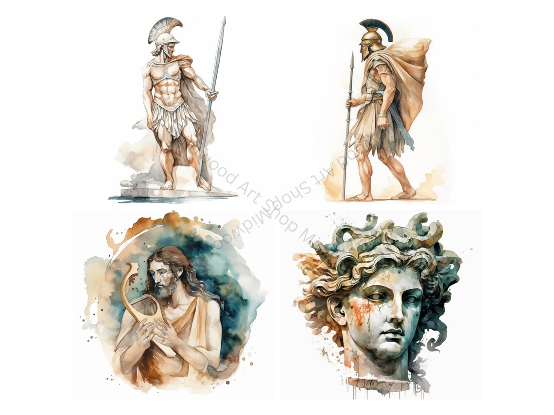 40 PNG Watercolor Fantasy Ancient Greek Clipart, Ancient Greek ...