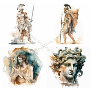 40 PNG Watercolor Fantasy Ancient Greek Clipart, Ancient Greek ...