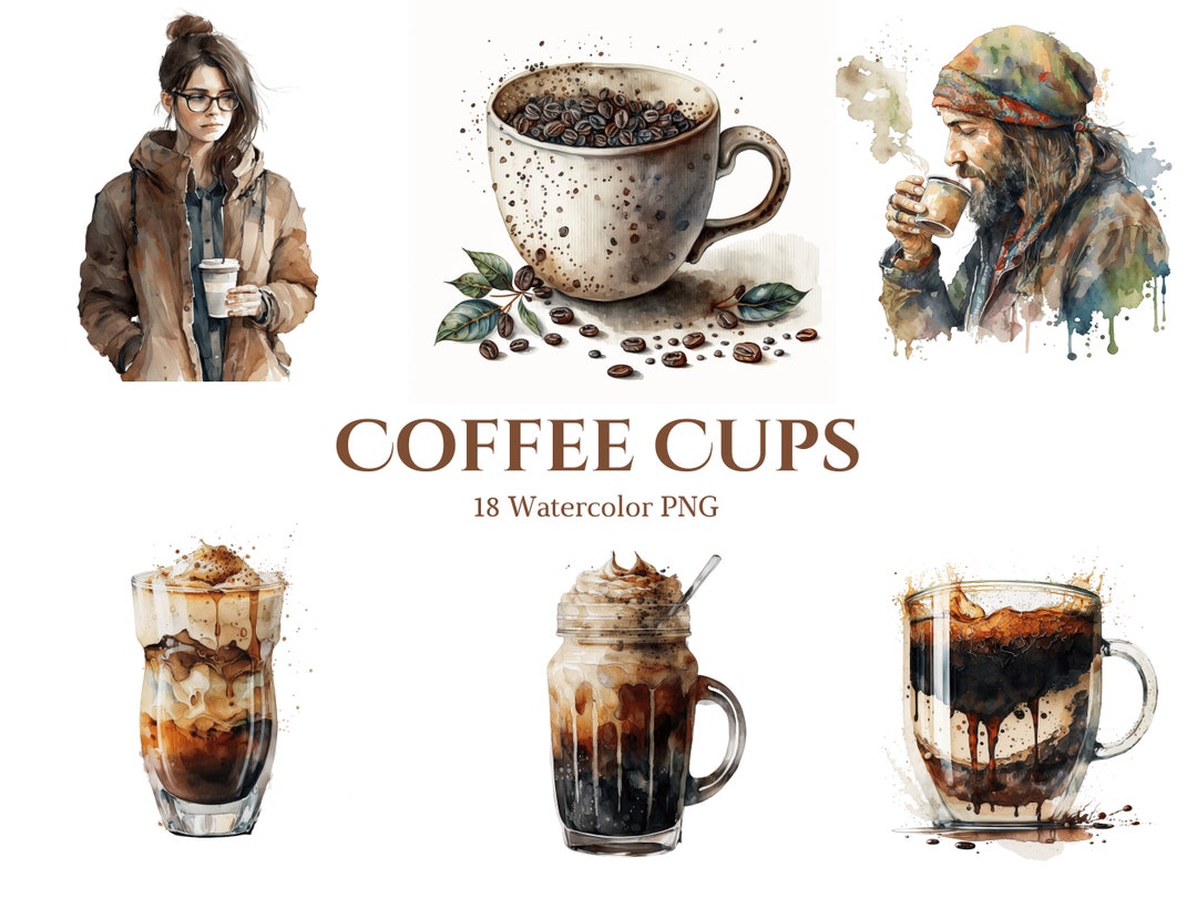 Coffee Clipart | Watercolor Coffee Cup Clipart | Food Clipart | Iced ...