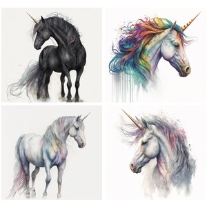 Watercolor Unicorn Clipart | Unicorn PNG | Kawaii Clipart | Watercolor ...