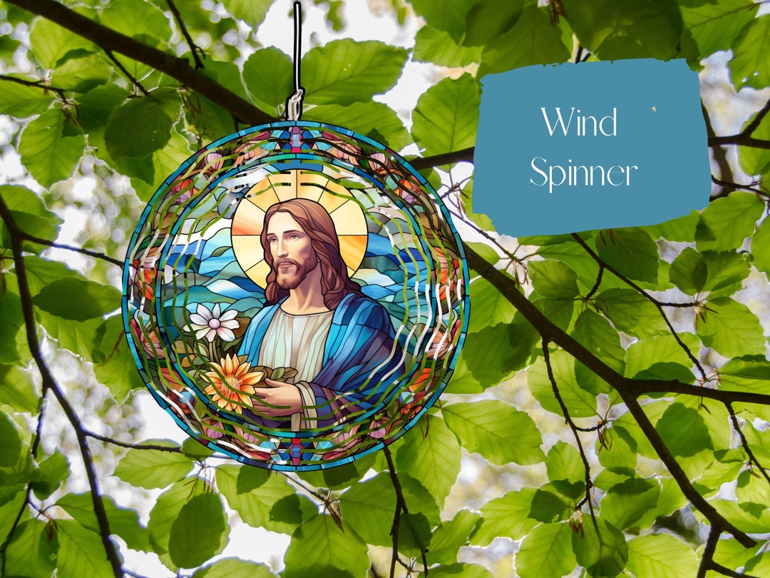 Jesus Stained Glass, God Jesus Spinner Png,3d Spinner Design ...