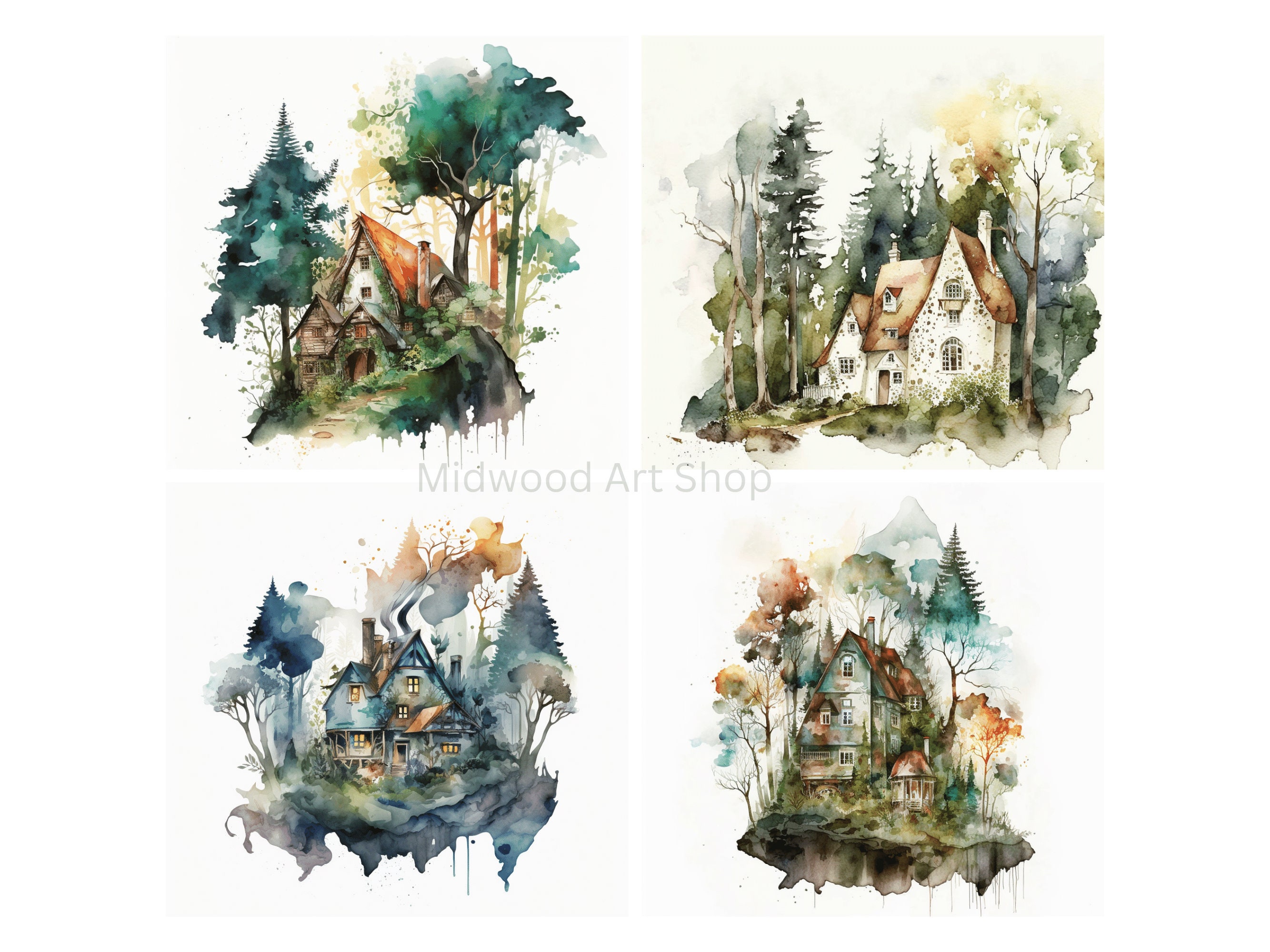 Enchanted Forest House Clipart Fairy Forest PNG Magical - Etsy