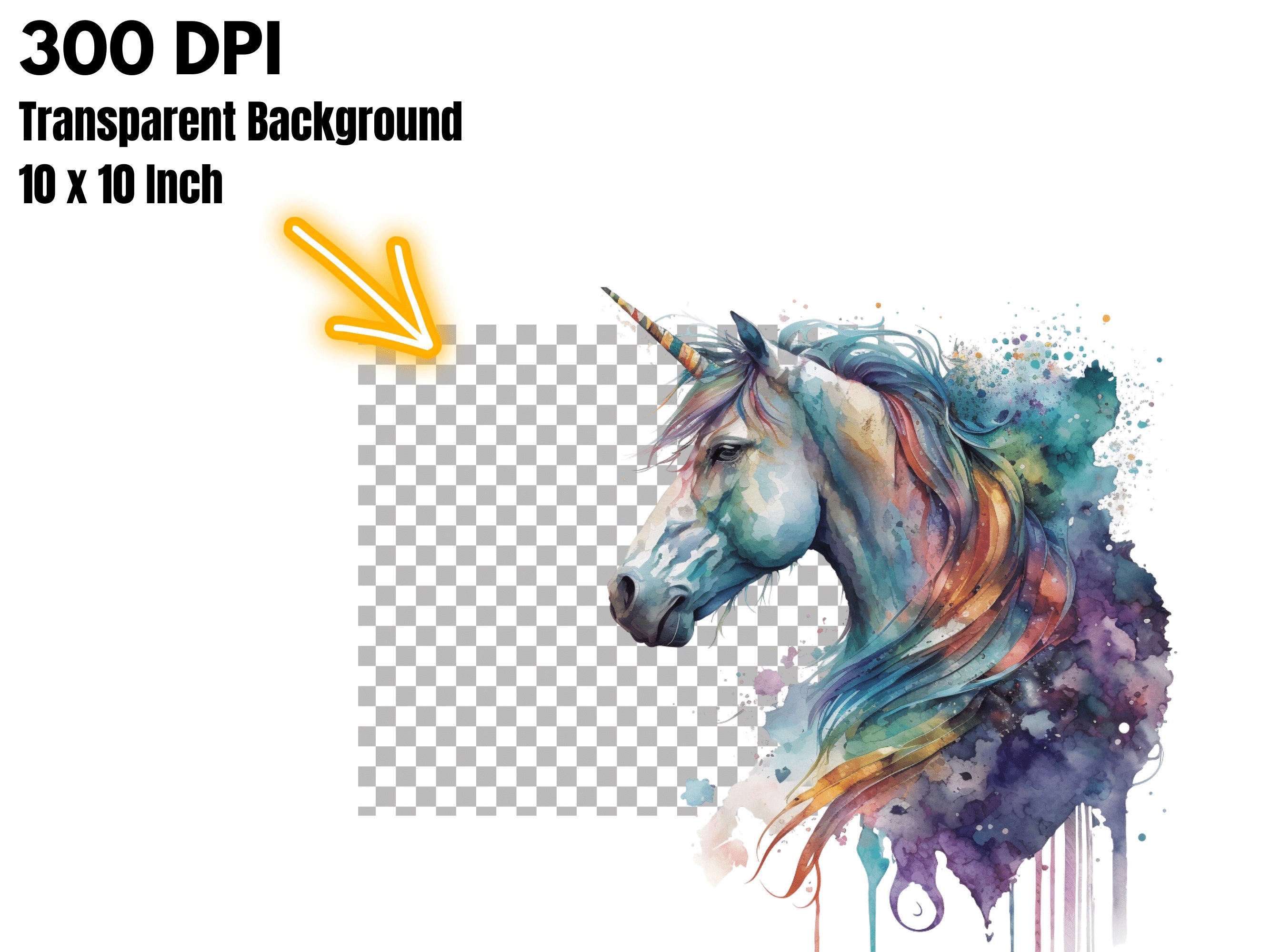 Watercolor Unicorn Clipart | Unicorn PNG | Kawaii Clipart | Watercolor ...