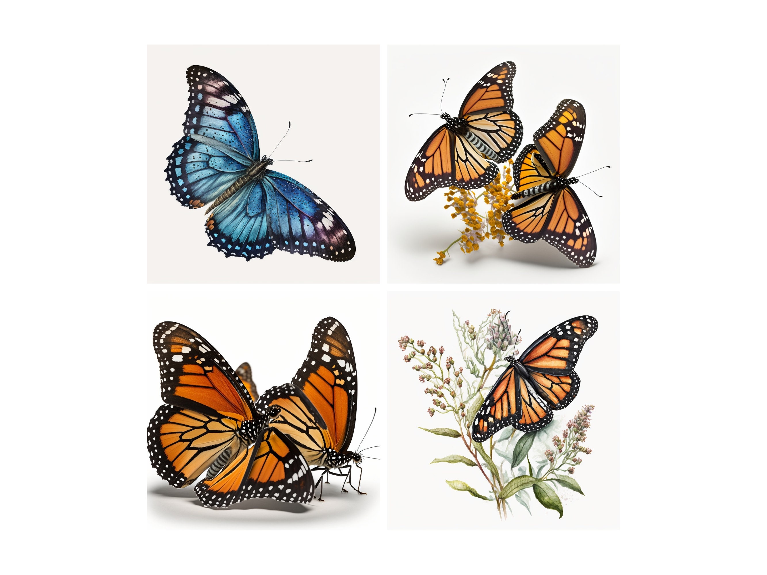 Monarch Butterfly Clipart Watercolor Butterfly PNG Floral Clipart ...