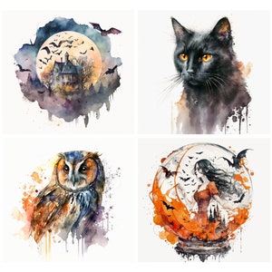 20 PNG Watercolor Gothic Witch Clipart, Gothic Witchcraft Clip Art ...