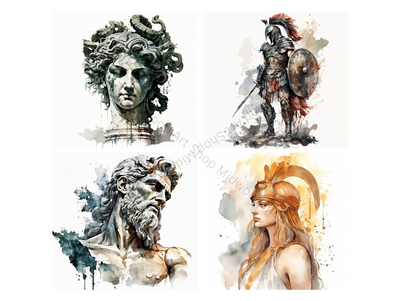 40 PNG Watercolor Fantasy Ancient Greek Clipart, Ancient Greek ...
