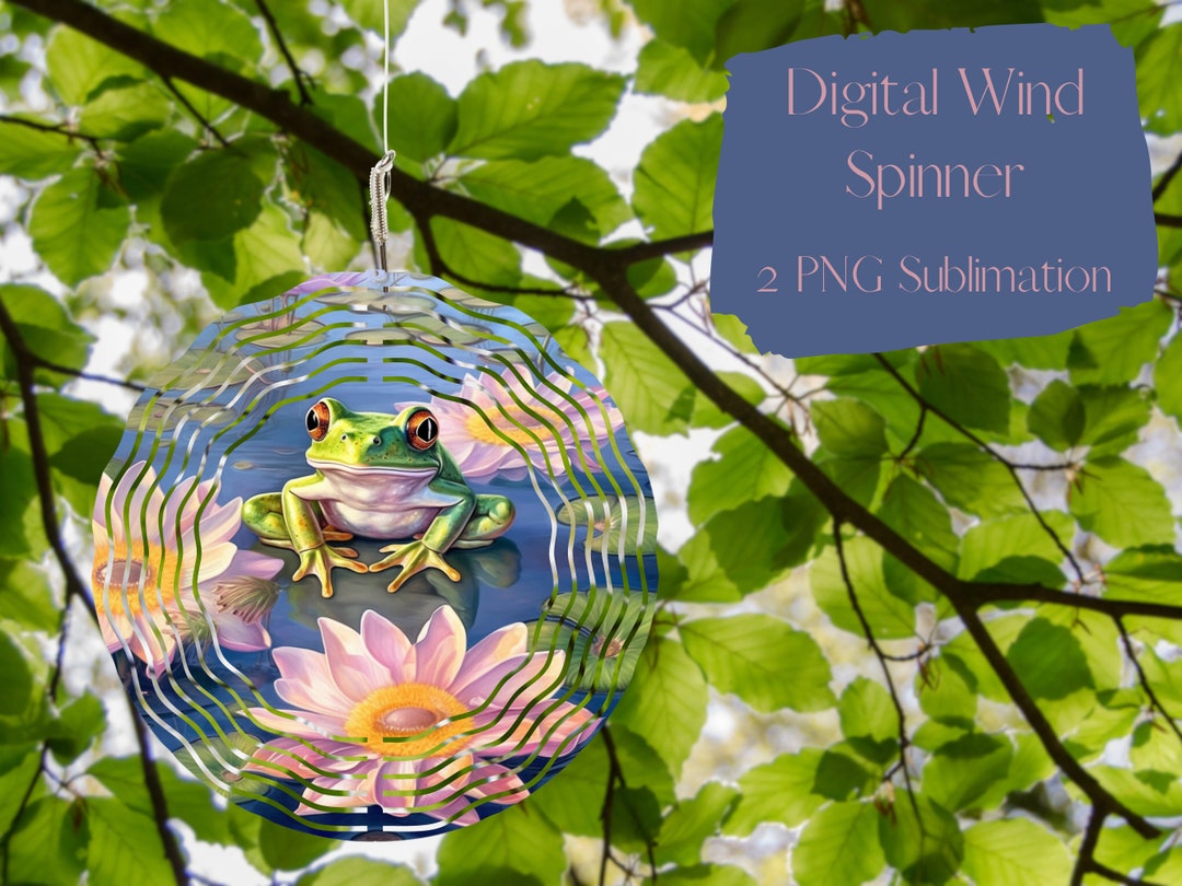 Frog Wind Spinner, Western Sunflower Highland Cow Wind Spinner Png ...