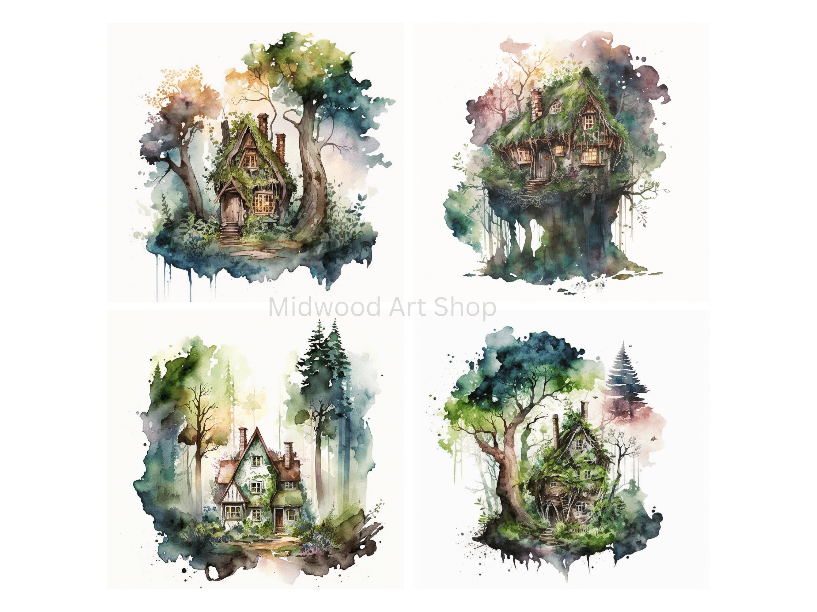Enchanted Forest House Clipart Fairy Forest PNG Magical - Etsy