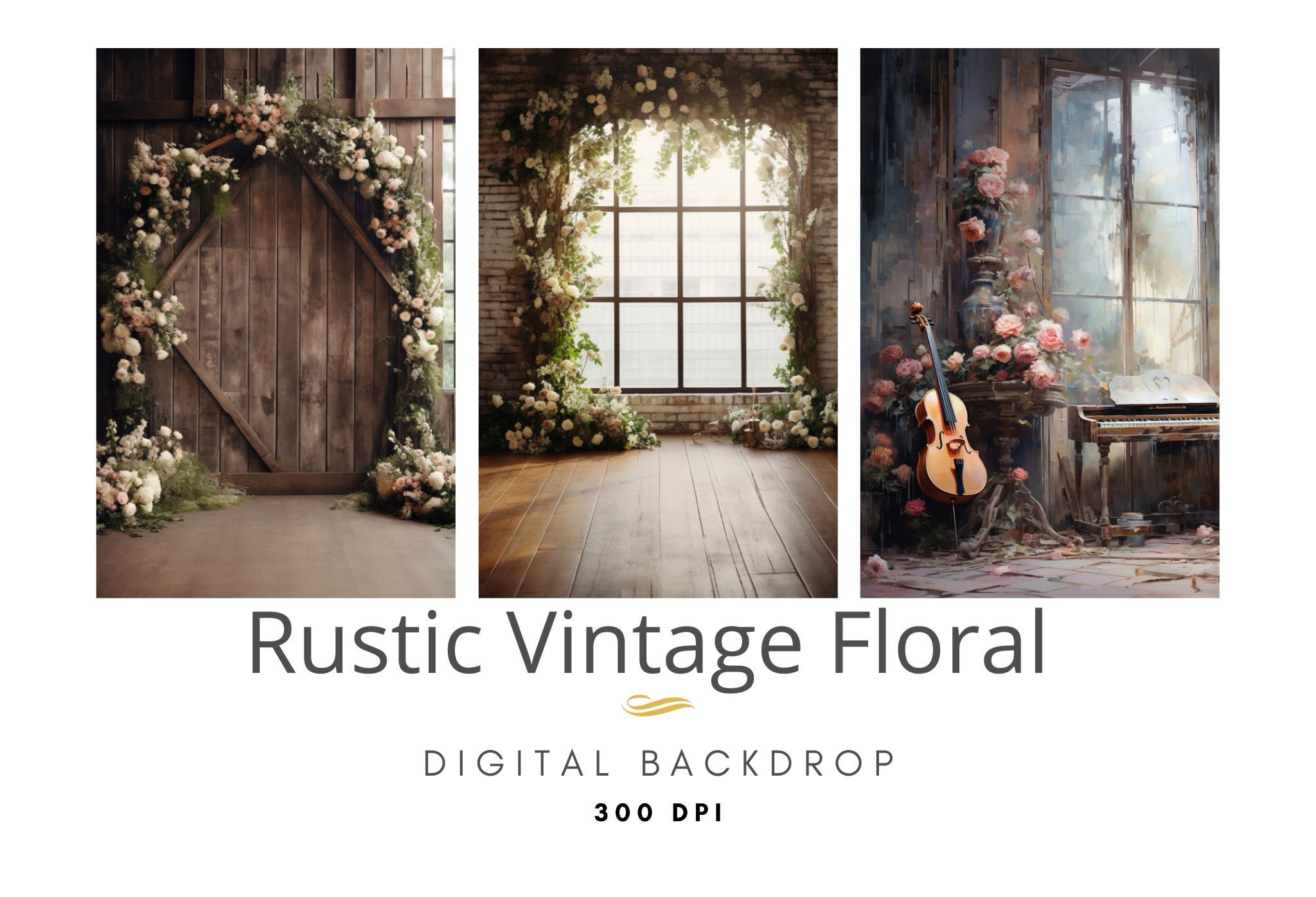 Rustic Florals Digital Backdrops, Maternity Overlays, Maternity ...