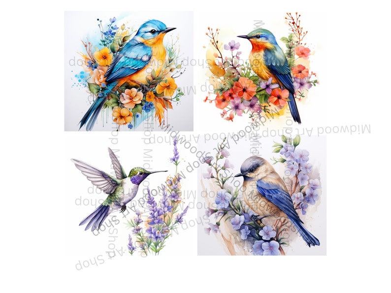 Watercolor Birds Clipart Bundle, Spring Birds Clipart, Birds Bundle ...