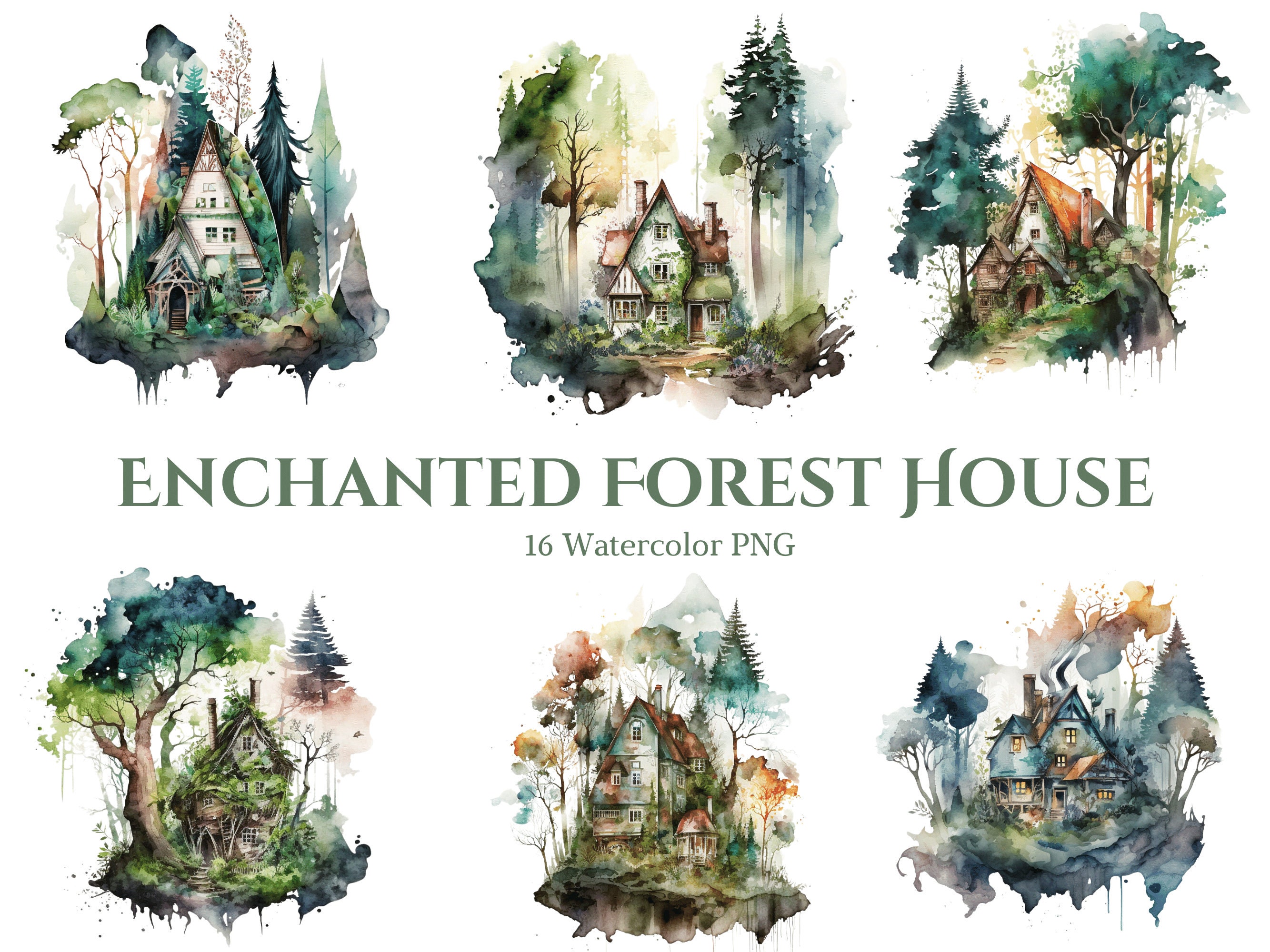 Enchanted Forest House Clipart Fairy Forest PNG Magical - Etsy