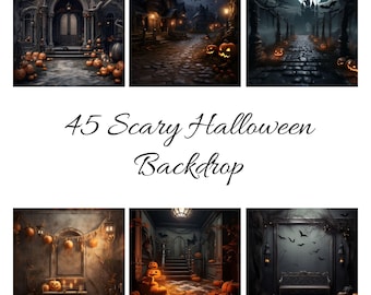 16 Halloween Backdrops, Horror Scary Digital Backdrops, Halloween ...