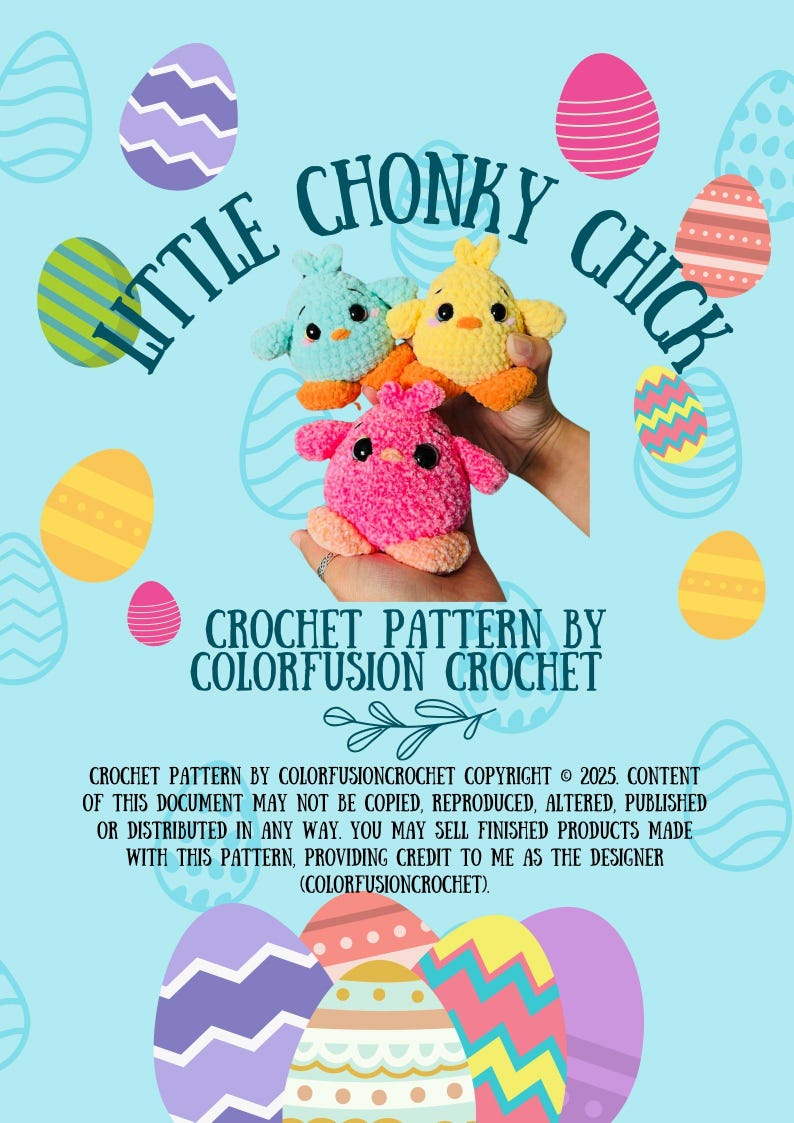 Little Chonky Chick Crochet Pattern - Etsy